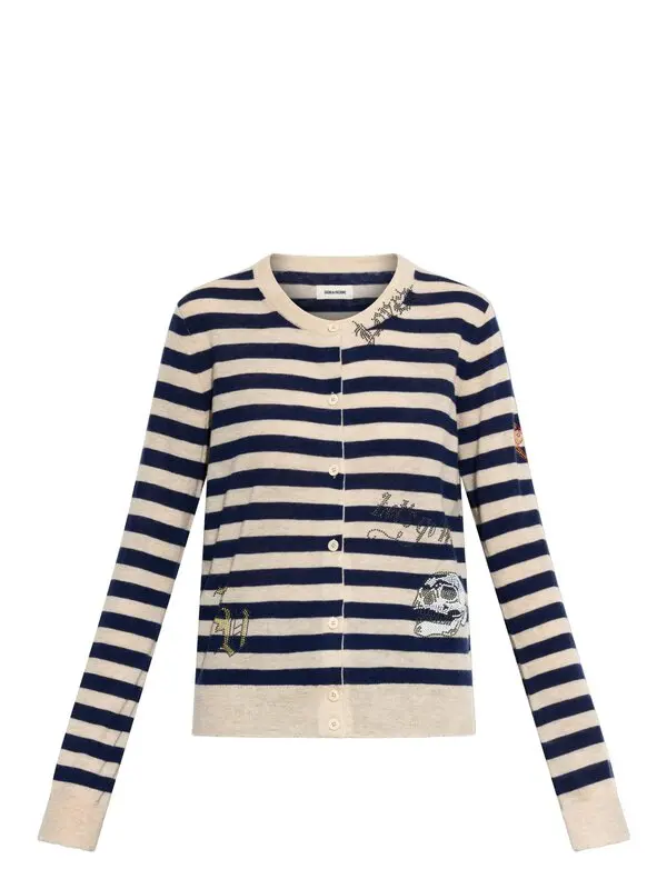 Zadig&Voltaire Missya" Cashmere Cardigan With Embellishments - Navy Blue