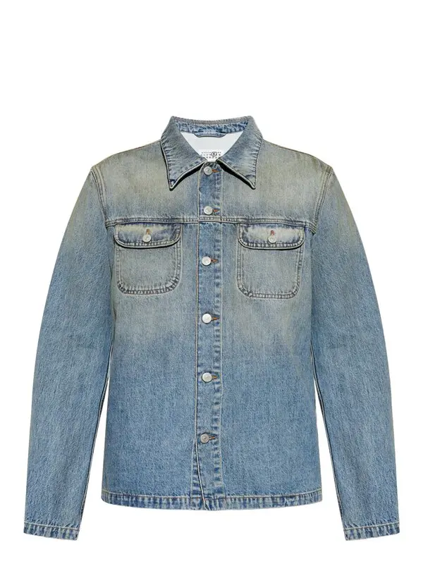 MAISON MARGIELA Distressed Denim Jacket - Navy Blue