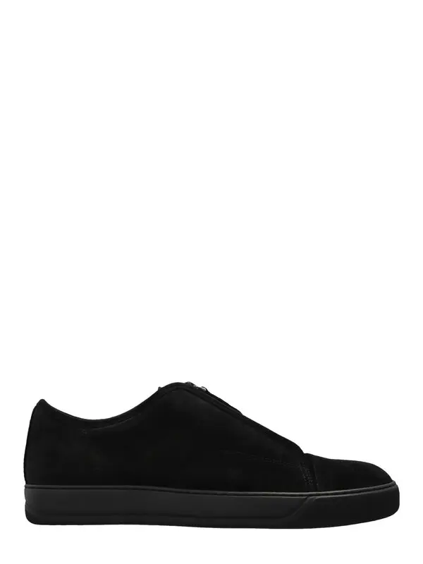 LANVIN Bb1 Suede Zip-up Low Top Sneakers - Black