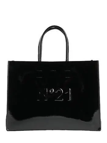 N°21 Glossed Leather Tote Bag - Black