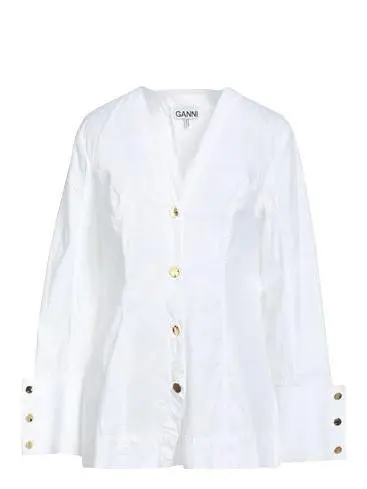 GANNI Organic Cotton Poplin Shirt - White