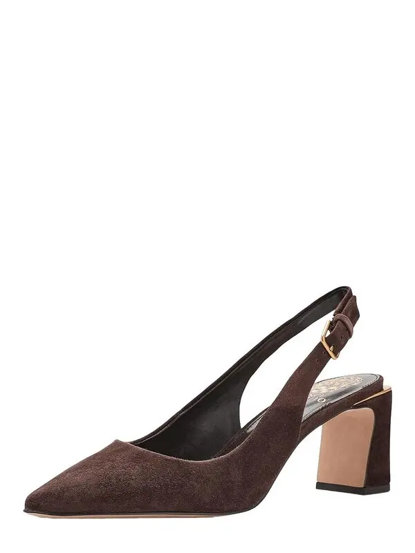Vince Camuto Hamden Buckle Slingback Pumps - Brown