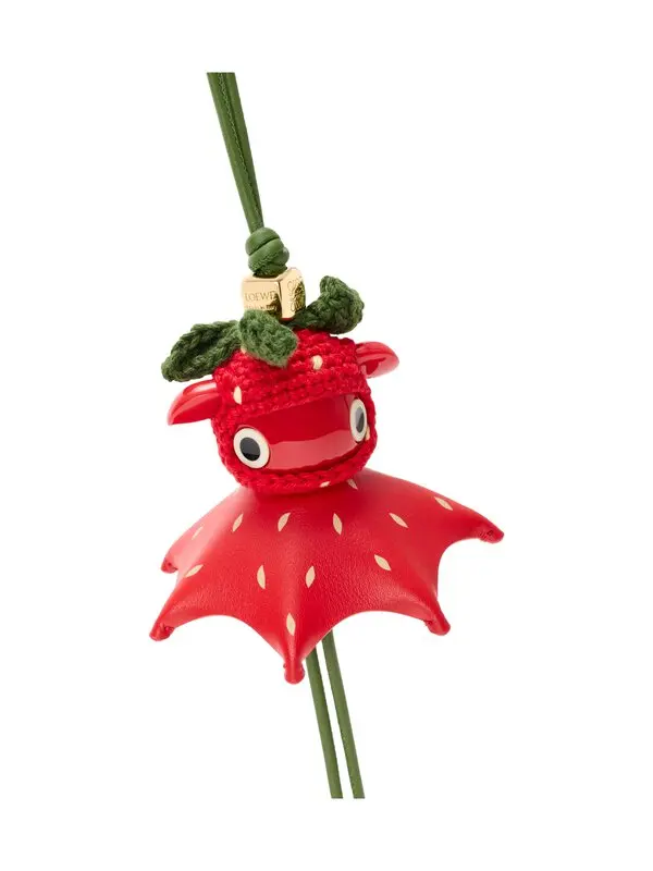 Loewe Strawberry Charm In Classic Leather Skin - Red