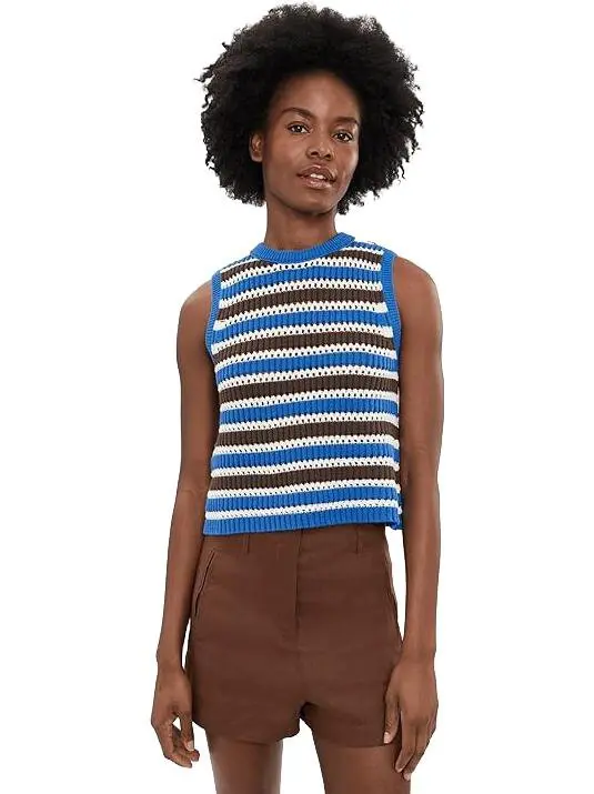 Madewell Loriana Texture Stripe Tank Vest - Brown