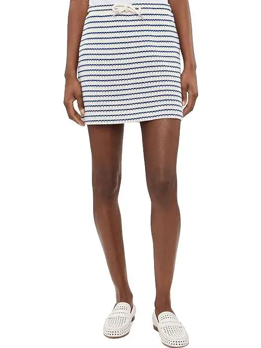 Madewell Tuck Stitch Stripe Skirt - White