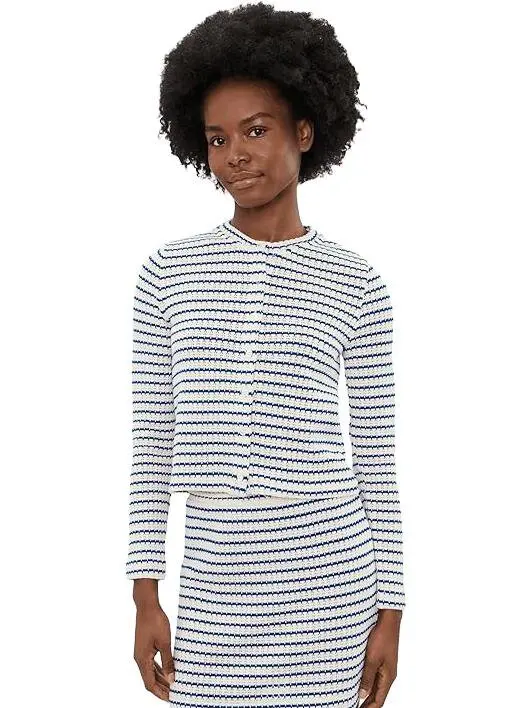 Madewell Birdie Tuck Stitch Stripe Top - White