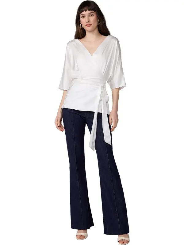 Diane Von Furstenberg Amara Wrap Top - White