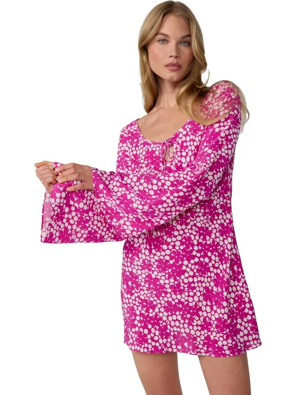 Diane Von Furstenberg Daisy Mini Dress - Ditsy Dot Pink