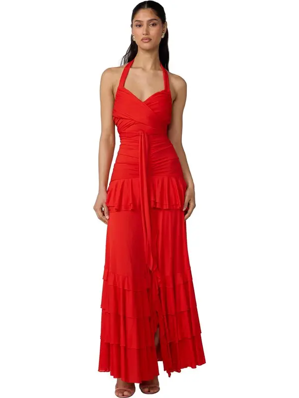 Diane Von Furstenberg Patricia Halterneck Maxi Dress - Signature Red