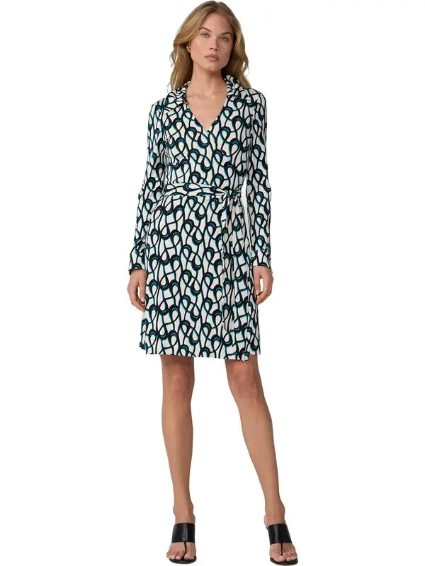 Diane Von Furstenberg Jeanne Silk Wrap Dress - Loops White