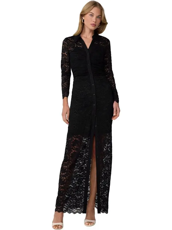 Diane Von Furstenberg Sheshka Lace Maxi Dress - Black Lace
