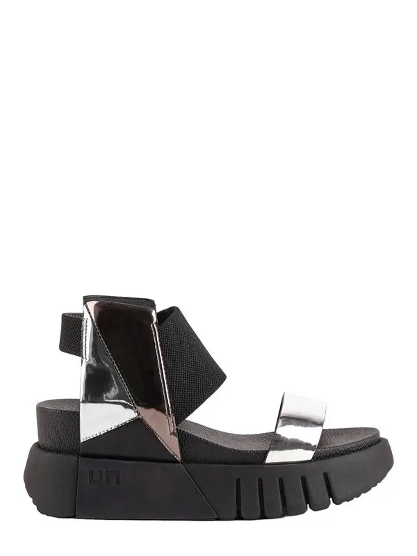 United Nude Delta 3d Paneled Platform Sandals - Silver/black