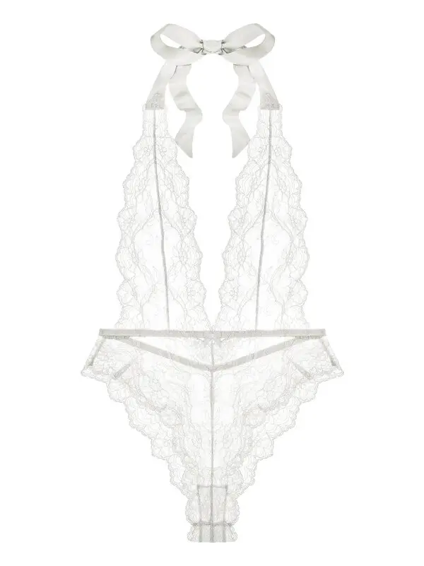 JOURNELLE Anais Lace Bodysuit - White