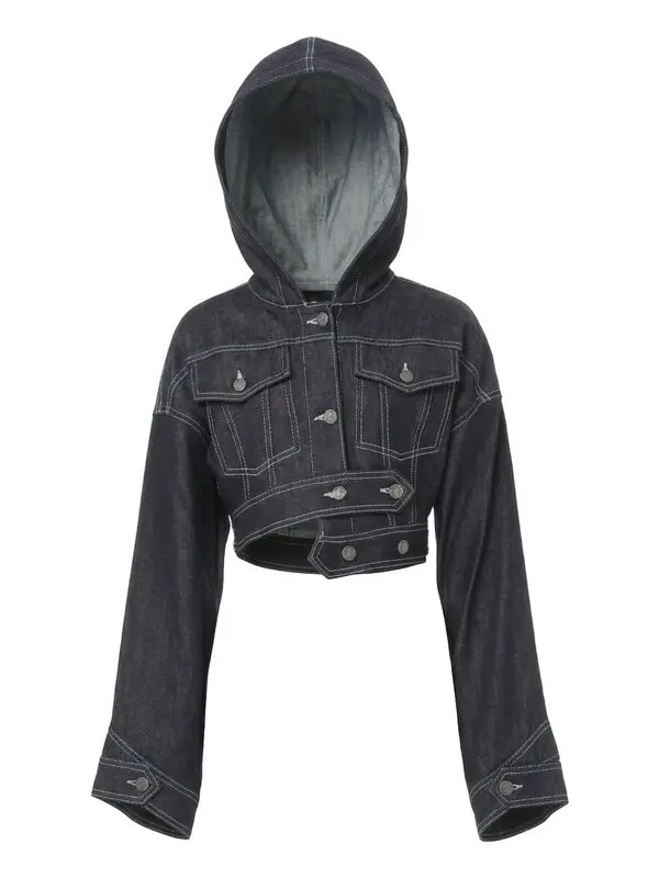 GAO REPUBLIC Indigo Denim Hoodie Jacket - Blue
