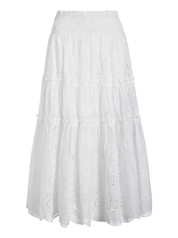 CHANGE OF SCENERY Eyelet Charlie Skirt - White