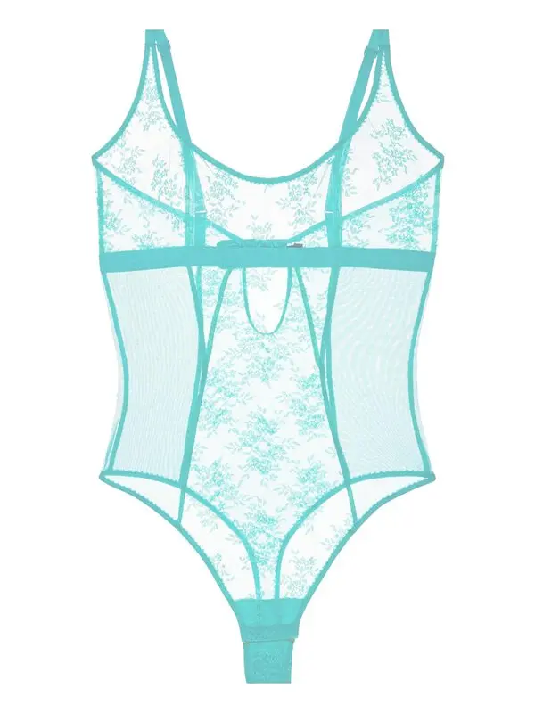 JOURNELLE Romy Bodysuit Lace And Mesh Design - Blue