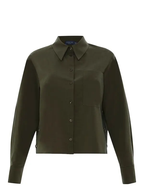 EXQUISE Snap Button Shirt - Green