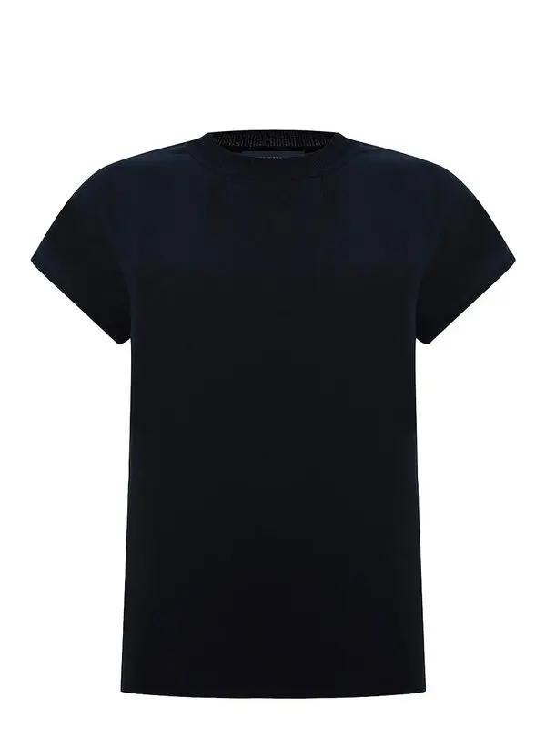 EXQUISE Nyomi Crew Neck Short Sleeve Blouse - Black