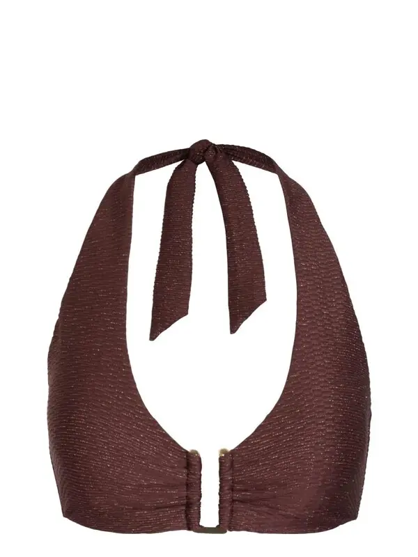 CHANGE OF SCENERY Shana Top In Metallic Cacao - Brown/gold