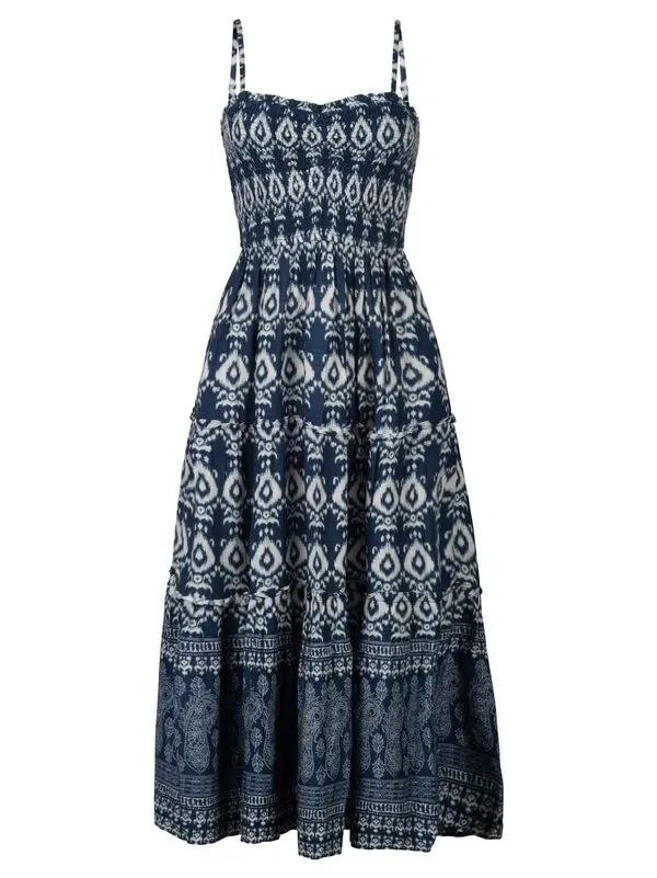 CHANGE OF SCENERY Tivara Ikat Cecilia Dress - Blue/white