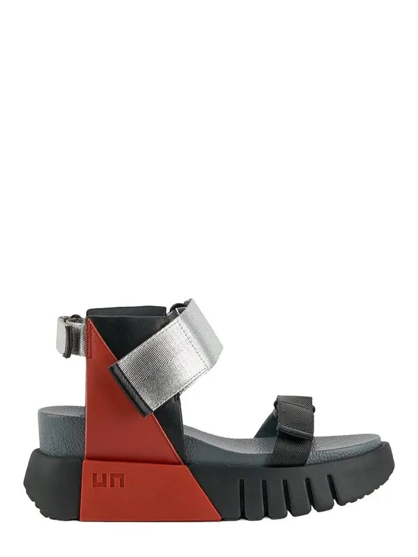 United Nude Delta Run Platform Sandal - Black/red/silver