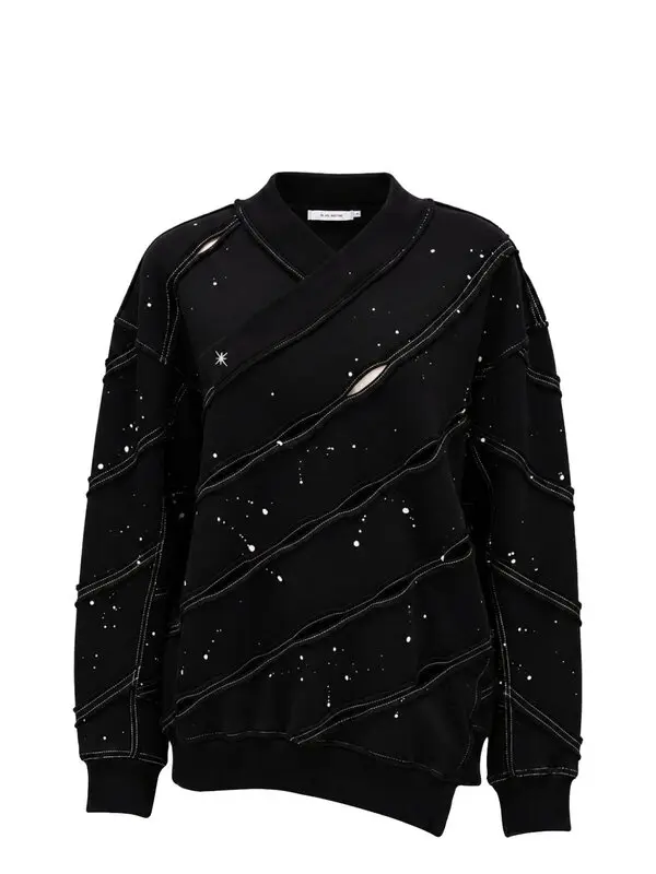 GAO REPUBLIC Mummy Sweatshirt With Diagonal Cut-outs - Black