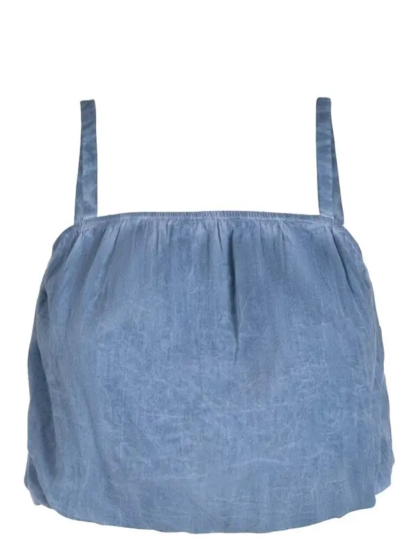 CHANGE OF SCENERY Dani Bubble Hem Top - Blue