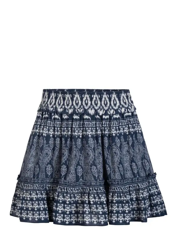 CHANGE OF SCENERY Devon Skirt In Tivara Ikat - Blue/white