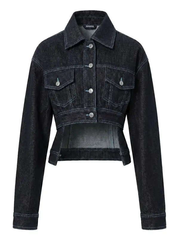GAO REPUBLIC Indigo Denim Hi-lo Jacket - Blue