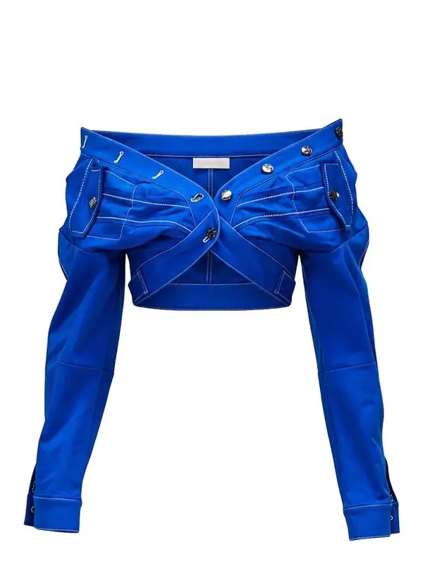 GAO REPUBLIC Opera Crop Jacket - Blue