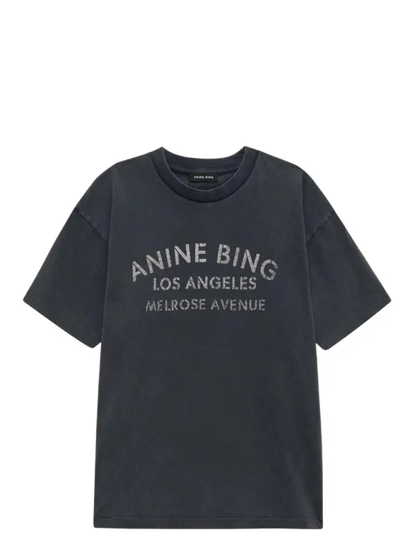 ANINE BING Cade Tee Melrose Stencil - Black