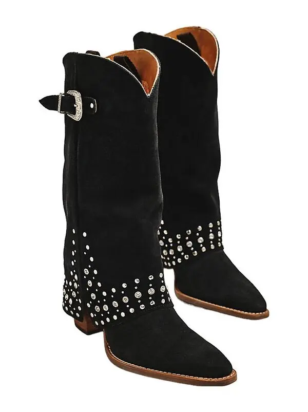 DINGO Howdy Honey Embellished Boots - Black