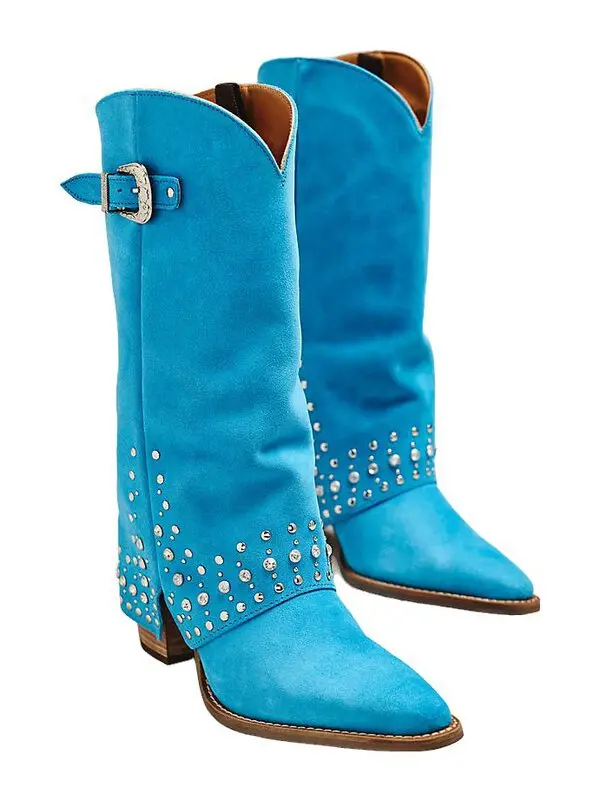 DINGO Howdy Honey Embellished Boots - Blue