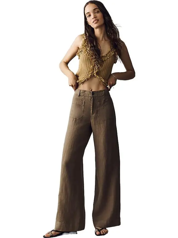 Sanctuary The Mare Len High Rise Wide Leg Pants - Timber