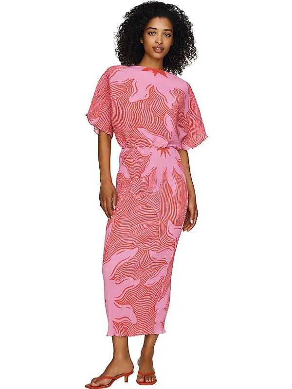 NEVER FULLY DRESSED Soleil Tilly Short-sleeve Dress - Pink