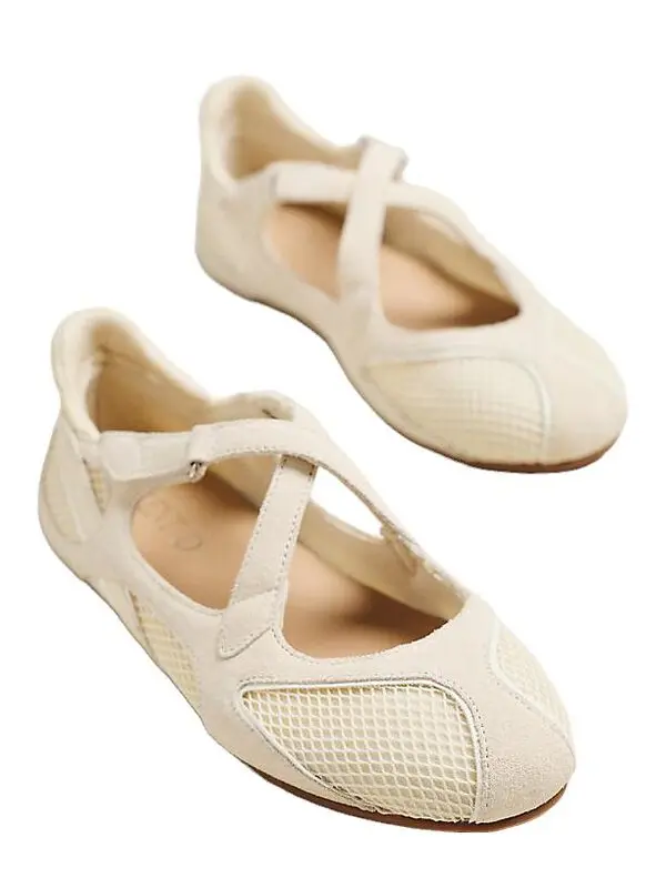 SILENT D Arona Cross-strap Flats - Ivory