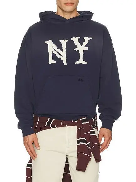 DUKE + DEXTER Ny Embroidered Hoodie - Navy