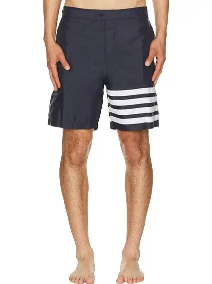 Thom Browne Button Front Board Shorts - Navy