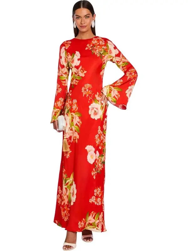 Hemant & Nandita Hibi Back Ties Maxi Dress - Orange