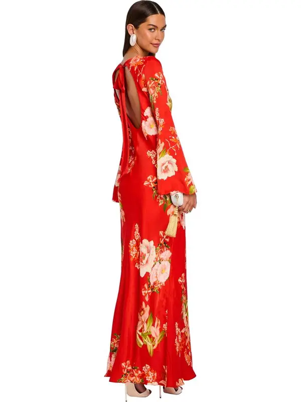 Hemant & Nandita Hibi Back Ties Maxi Dress - Orange