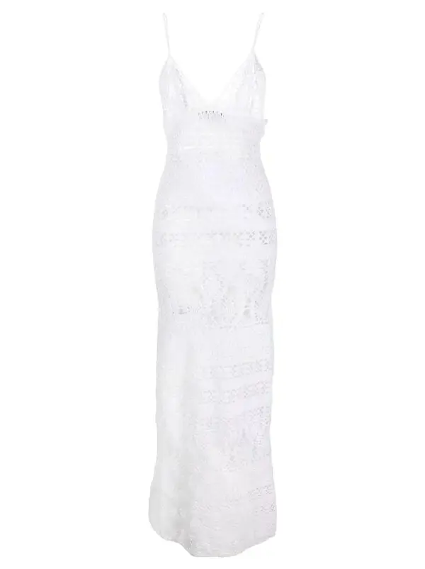 Dsquared2 Cotton Crochet-knit Maxi Dress - White