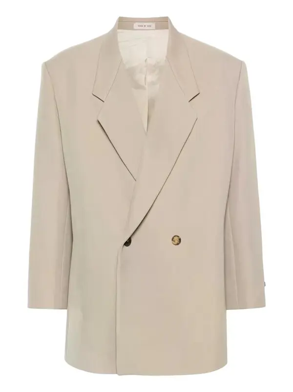 Fear Of God Double-breasted Wool Blend Blazer - Neutrals