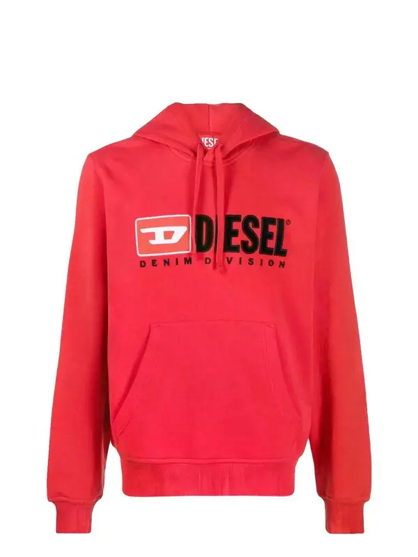 DIESEL® S-ginn-hood-div Logo-appliqué Hoodie - Red