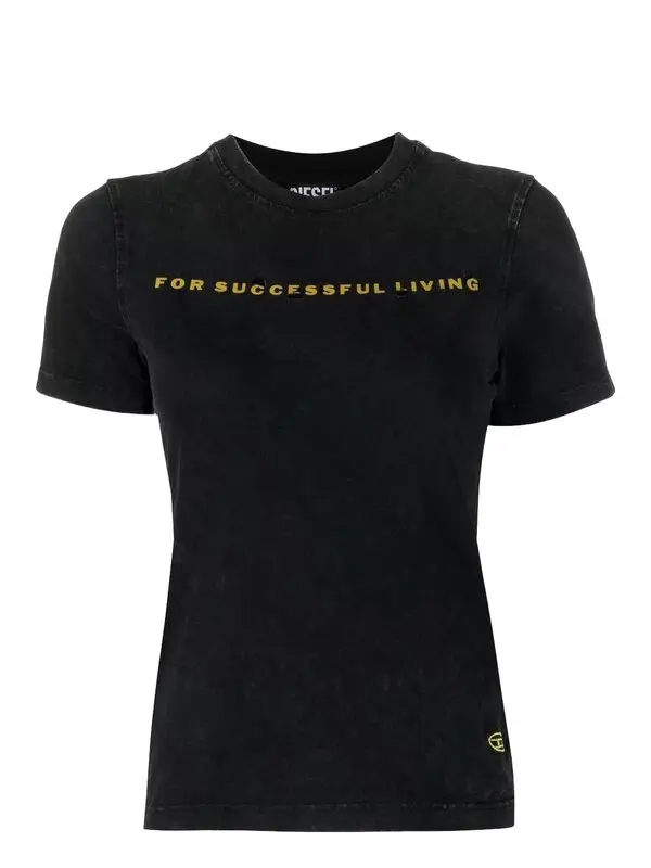 DIESEL® Slogan Print T-shirt - Black