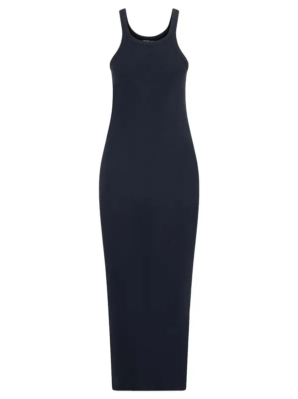 JAMES PERSE Ribbed Cotton Midi Dress - Gray