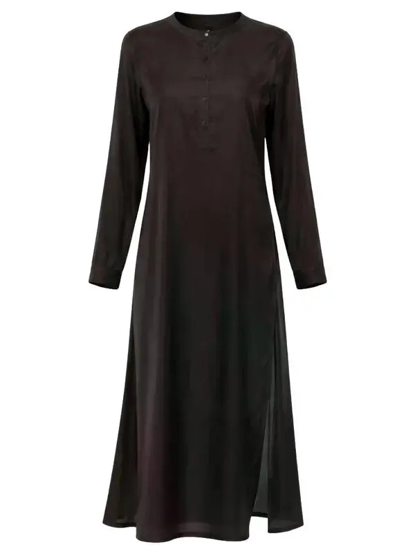 DOSA Long-sleeve Button-placket Dress - Brown