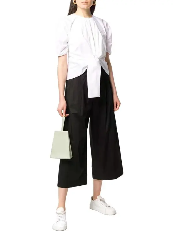 Woolrich Pleated High-waisted Wide-leg Trousers - Black