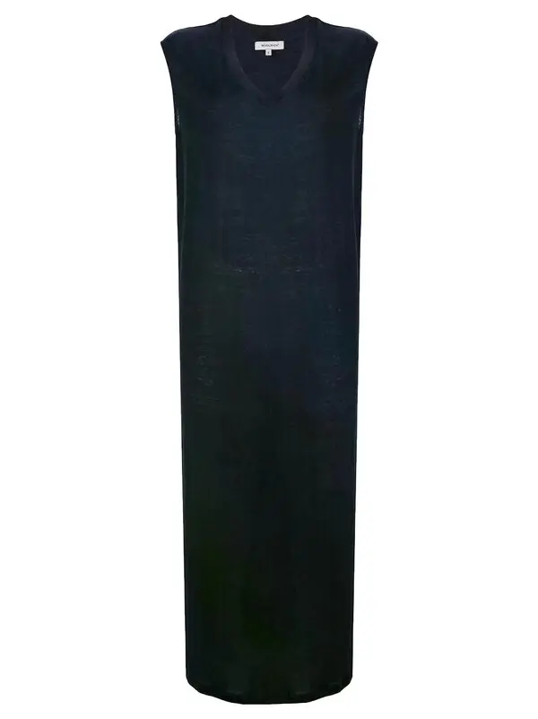 Woolrich V-neck Linen Dress - Blue