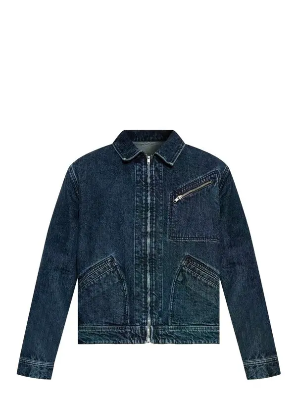 Kenzo Logo Embroidered Denim Jacket - Blue