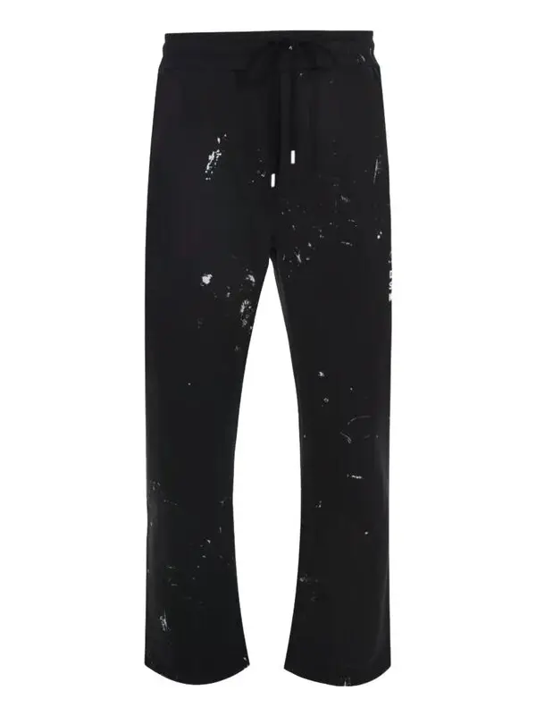 DOMREBEL Paint-splatter Logo-print Track Pants - Black